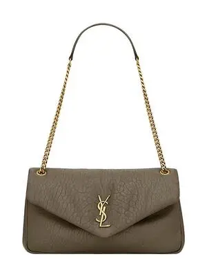 Saint Laurent Calypso Medium Shoulder Bag - Light Musk Grain Lambskin/gold