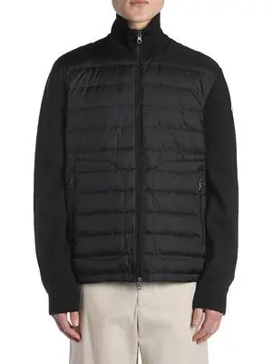 Moncler Zip Front Quilted Jacket - Black