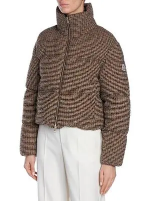 Moncler Seboune Wool Check Boucle Jacket - Beige