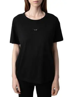 Zadig&Voltaire Zadig & Voltaire Mar Rhinestone Wings Tee Noir
