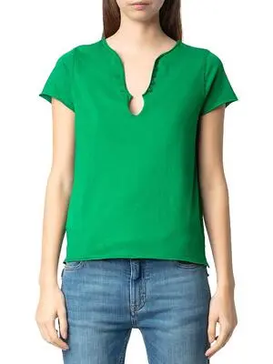 Zadig&Voltaire Diamante Henley Tee Gazon