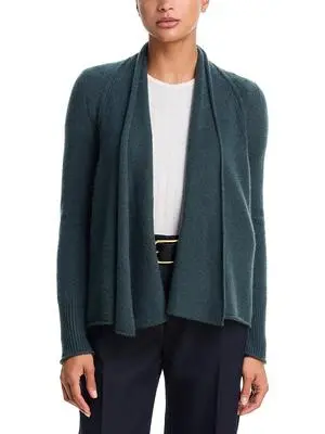 Aqua 100% Cashmere Drape Front Cardigan Army
