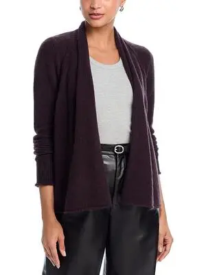 Aqua Drape Front Cardigan - Dark Brown