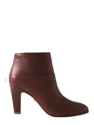 Chloé Eve Leather Ankle Boots Burgundy