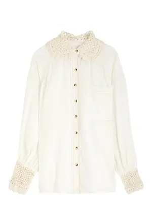 Free People Rhiannon Crochet-trimmed Shirt - White