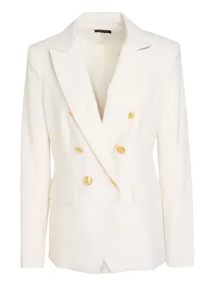 Rag & Bone Preston Double-breasted Wool-blend Crepe Blazer - White