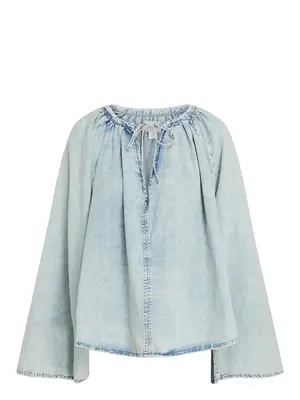 FRAME Faded Chambray Blouse - Light Denim