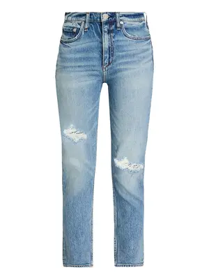 Rag & Bone Wren Cropped Slim-leg Jeans - Mid Denim