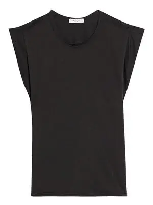 Rag & Bone Rag & Bone Poplin-Trimmed Cotton-Jersey Top Black