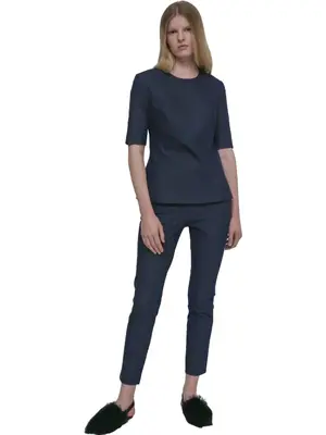 Rosetta Getty Cropped Skinny Pant - Navy