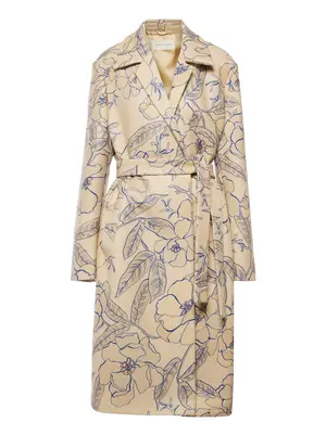 DRIES VAN NOTEN Dries Van Noten Floral Wool-Blend Trench Coat