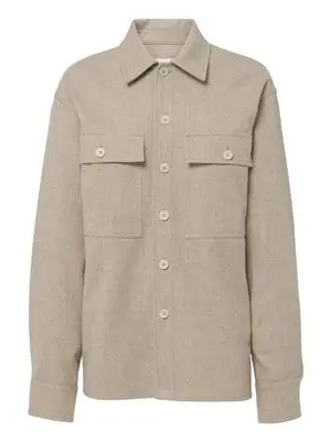 JIL SANDER Virgin Wool Overshirt - Beige