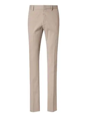 Zegna Cotton-blend Straight Pants - Beige