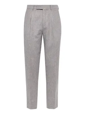 Zegna Wool Straight Trousers - Grey