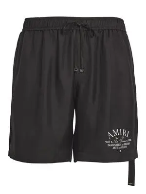 Amiri Silk Logo Shorts - Black