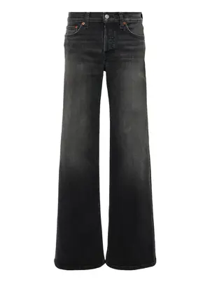 RE/DONE Mid-rise Wide-leg Jeans - Black