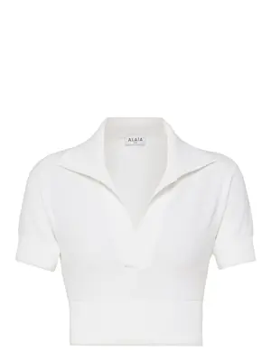 Alaïa Cropped Polo Shirt - White