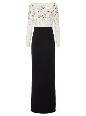 Safiyaa Racha Embroidered Gown - Black