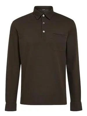 Zegna Cotton Polo Sweater - Brown