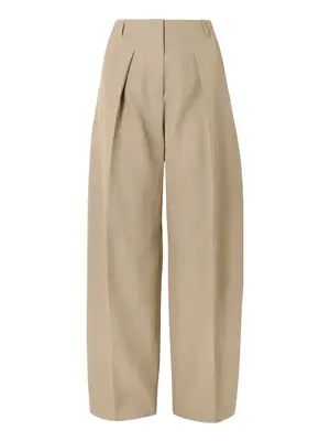 Jacquemus Jacquemus Ovalo Pleated Wide-Leg Pants Neutrals