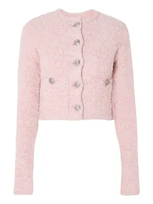 BALENCIAGA Balenciaga Cropped Metallic Tweed Cardigan