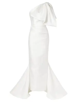 Solace London Priya One-shoulder Gown - White