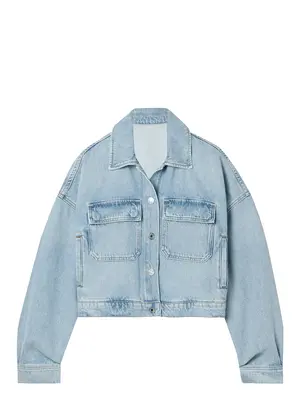 AGOLDE Luka Cropped Denim Jacket - Blue