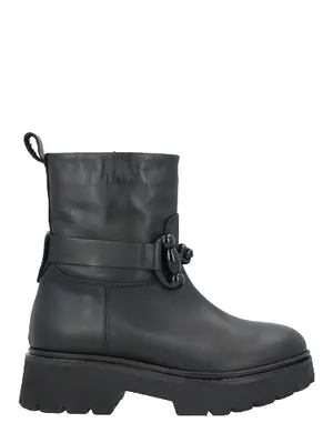 JANET & JANET Ankle Boots In Leather - Black