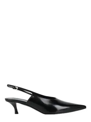 Givenchy Leather Slingback Pointed Toe Kitten Heel Pumps - Black