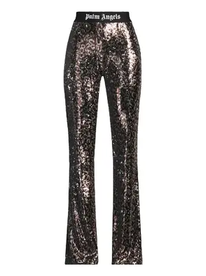 Palm Angels Leopard-print Flared Leg Pants - Black