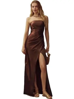 Bhldn Danielle Strapless Maxi Dress - Chocolate