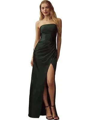 Bhldn BHLDN Danielle Strapless Maxi Dress Forest Green