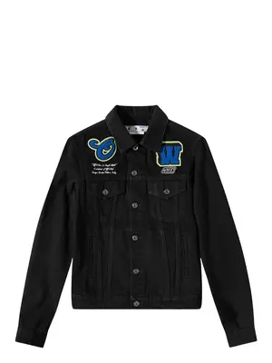OFF-WHITE Varsity Patch Denim Jacket