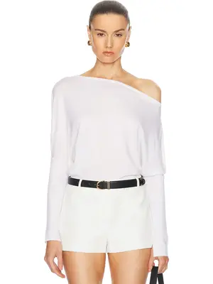 Simkhai Lavina Draped Off Shoulder Sweater - Ivory