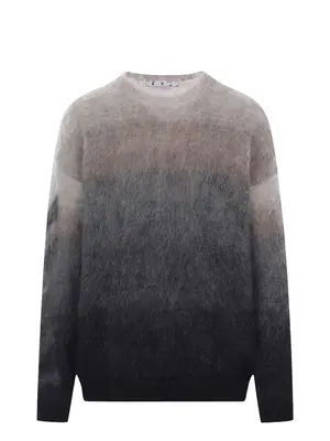 Off-White Diag Brushed Knit Crew 'dark Sand/black - Tan