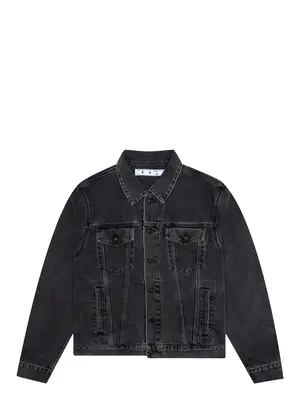 Off-White Negative Mark Slim Denim Jacket - Grey