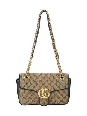 Gucci Original Gg Canvas Marmont Shoulder Bag - Black
