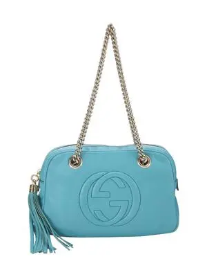 Gucci Leather Soho Chain Shoulder Bag - Blue