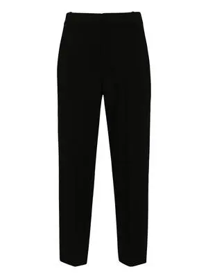 Balmain Double Crepe Wool Straight Pants - Black
