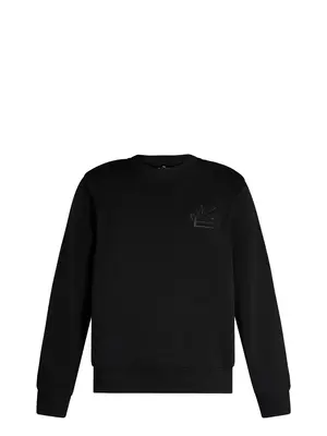 Etro Pegaso Appliqué Crew-neck Sweatshirt - Black