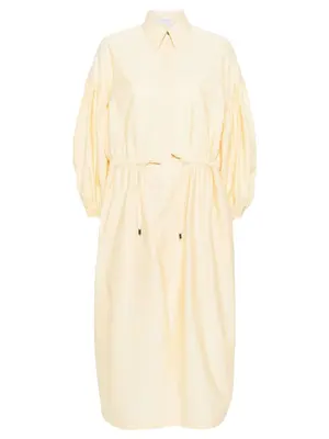 Brunello Cucinelli Balloon-sleeve Maxi Shirt Dress - Yellow
