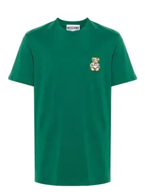 Moschino Teddy Bear-patch Cotton T-shirt - Green