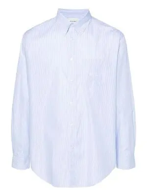 Drole De Monsieur La Chemise Rayée Cotton Shirt - Blue