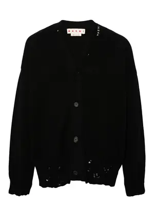 Marni V-neck Cotton Cardigan - Black