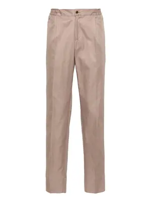 Kiton Elasticated-waistband Tapered Trousers - Brown