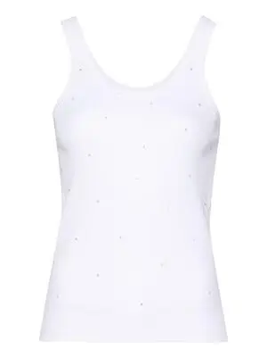 Sandro Rhinestone Embellished Tank Top - White