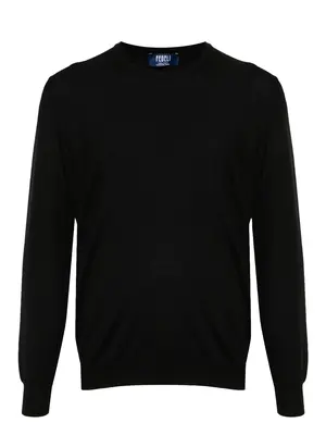 Fedeli Fine-knit Virgin-wool Jumper - Black