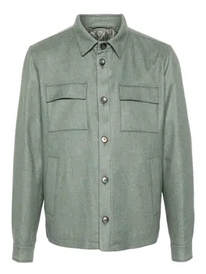 Herno Button-up Brushed Shirt Jacket - Green