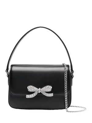 SELF-PORTRAIT Bow-detail Leather Cross Body Bag - Black
