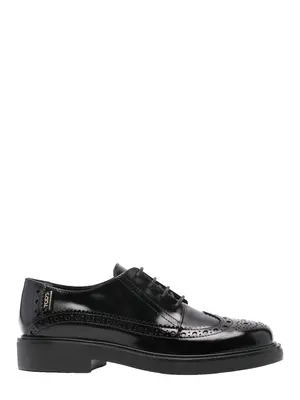 TOD'S Logo-tag Leather Brogues - Black